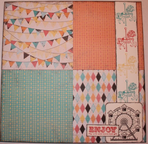 Cupcakes & Carousels Circus Scrapbook Page