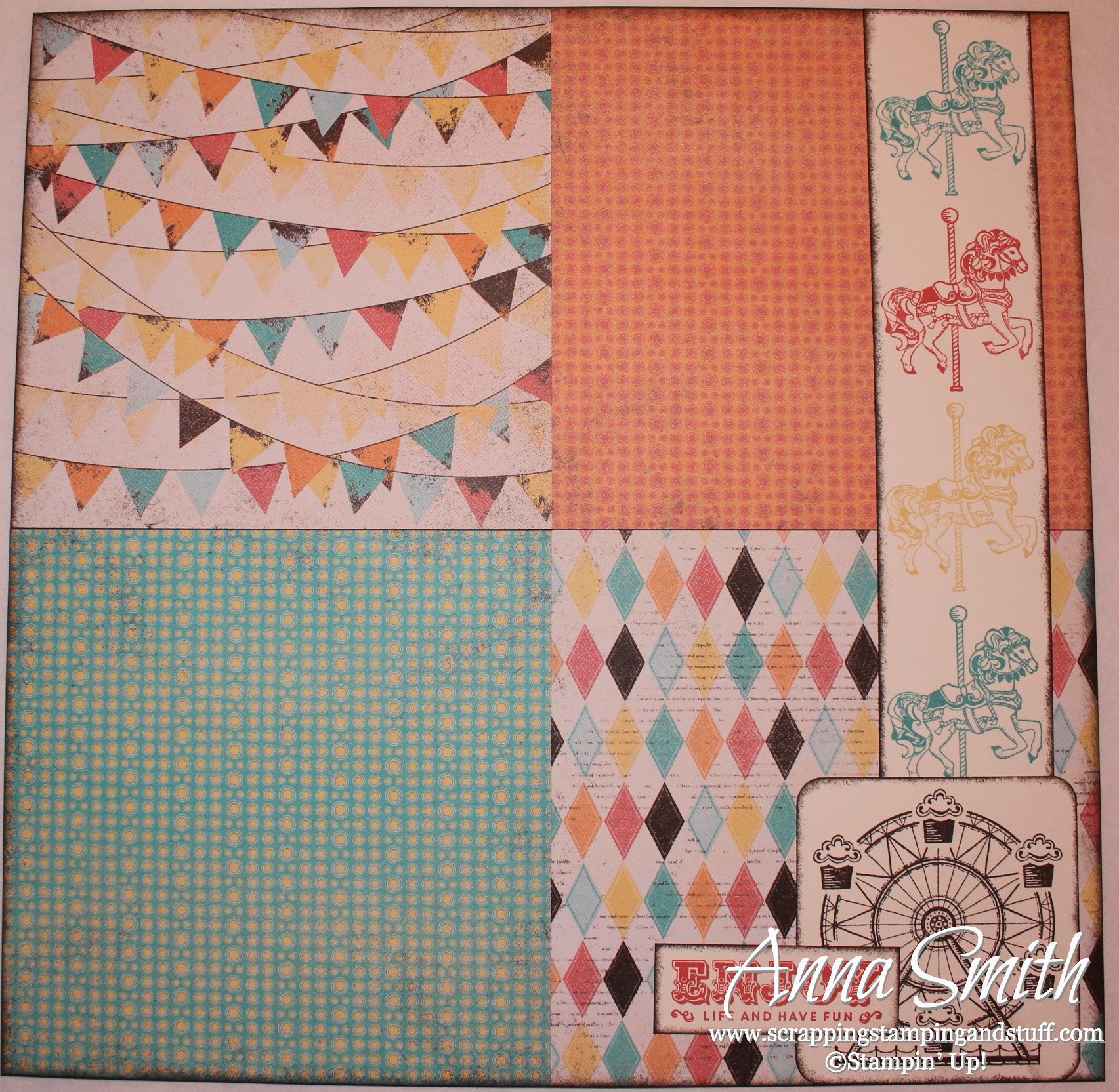 Cupcakes & Carousels Circus Scrapbook Page