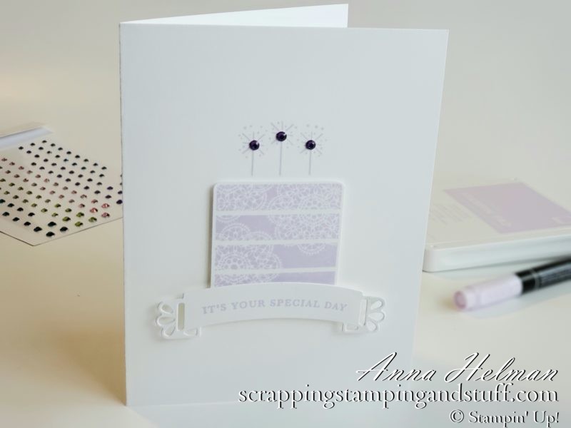 A Pretty Purple Birthday Cake Card
