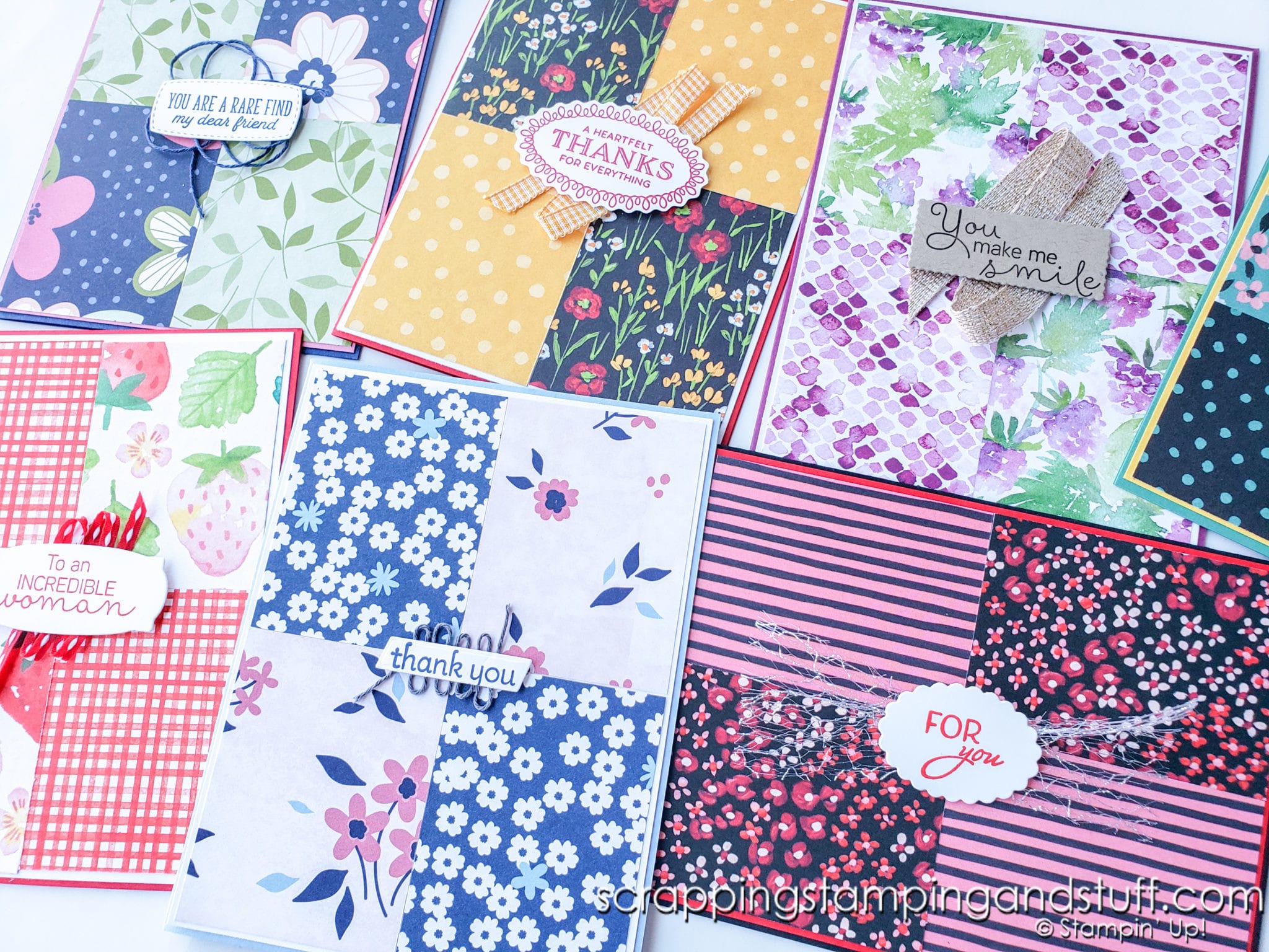 Quadrant Card Design Allows You To Use BOTH Sides of Your Pretty Papers!