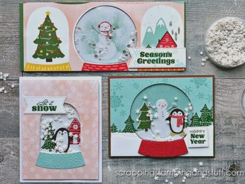 Shaker Cards Made Simply With Stampin Up Snowy Wonder
